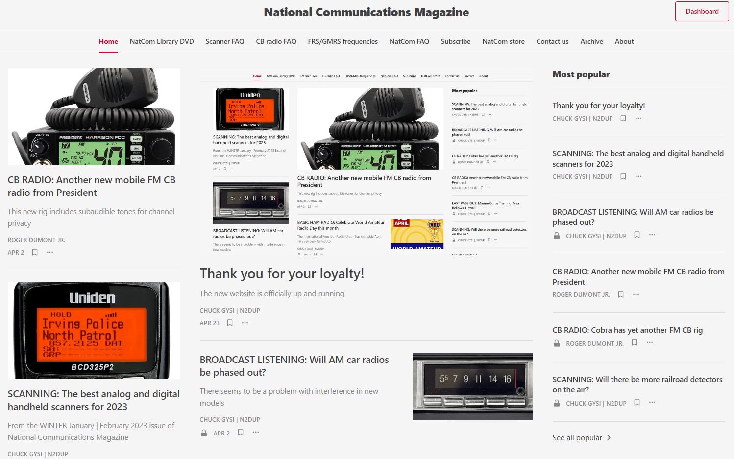 National Communications Magazine FAQ