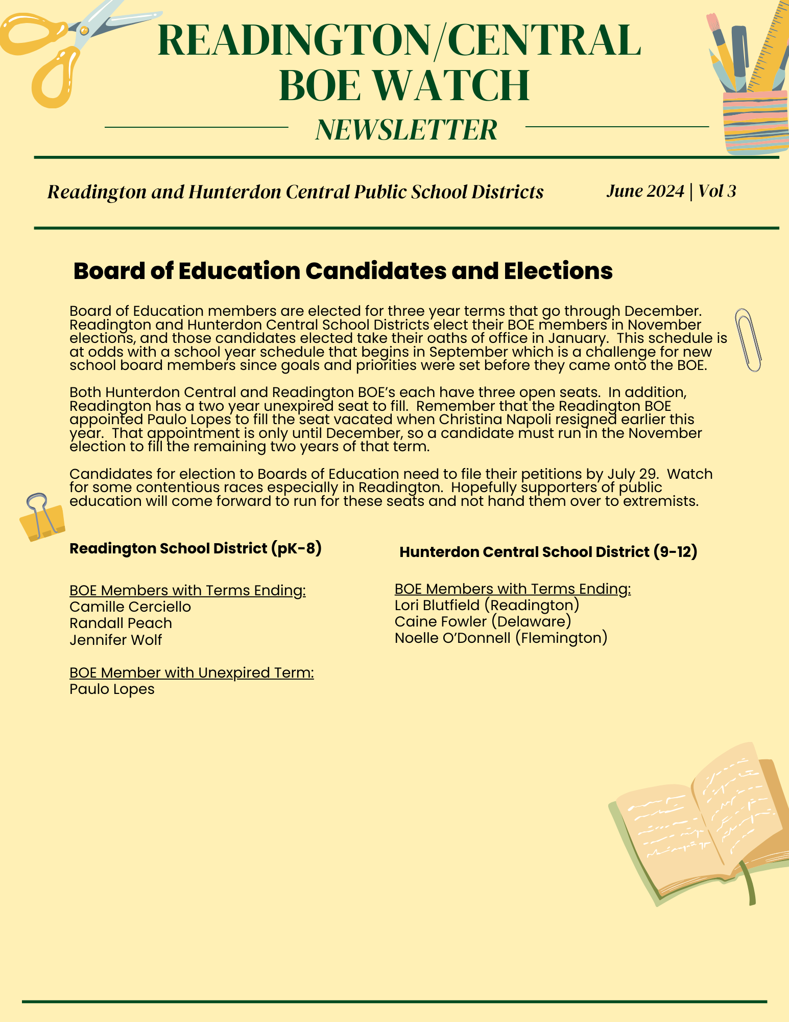 June 2024 Board of Education News