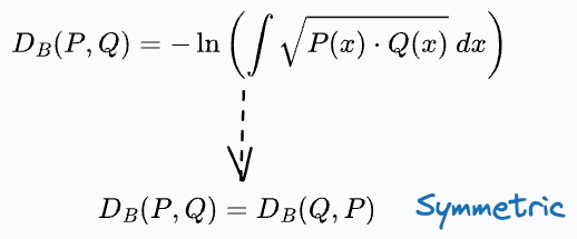 Measure Similarity Between Two Probability Distributions using Bhattacharyya Distance