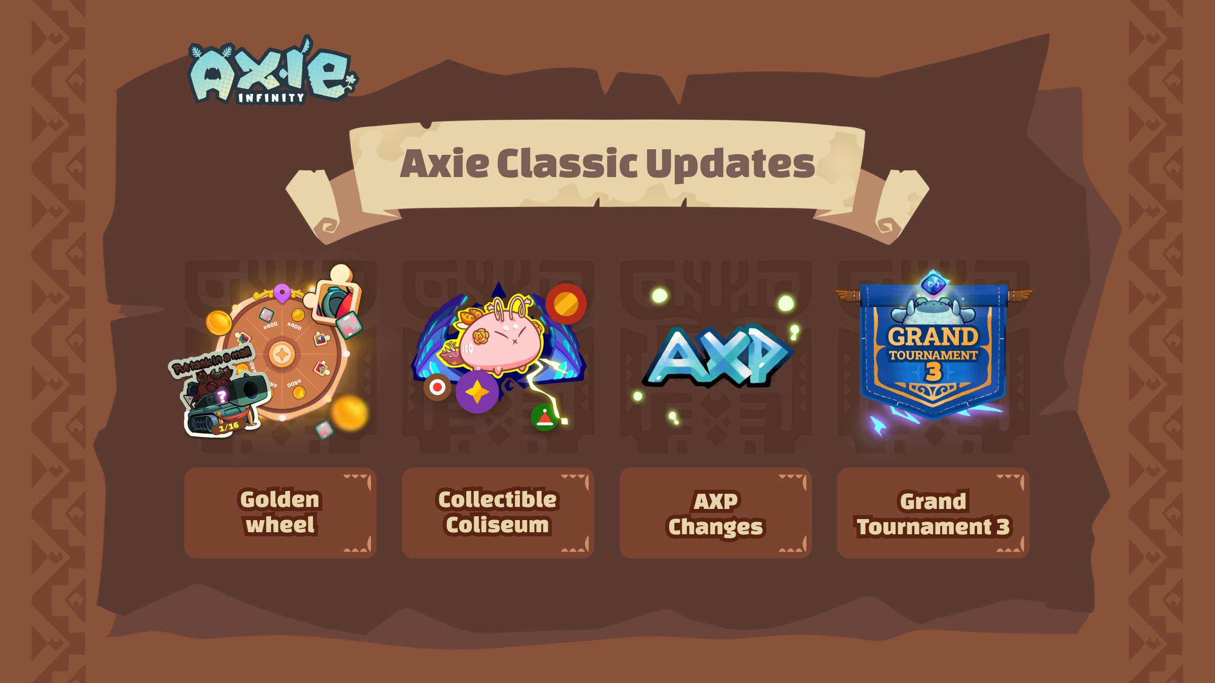 Axie Classic Update: Collectible Coliseum, Golden Wheel, and Moar AXP