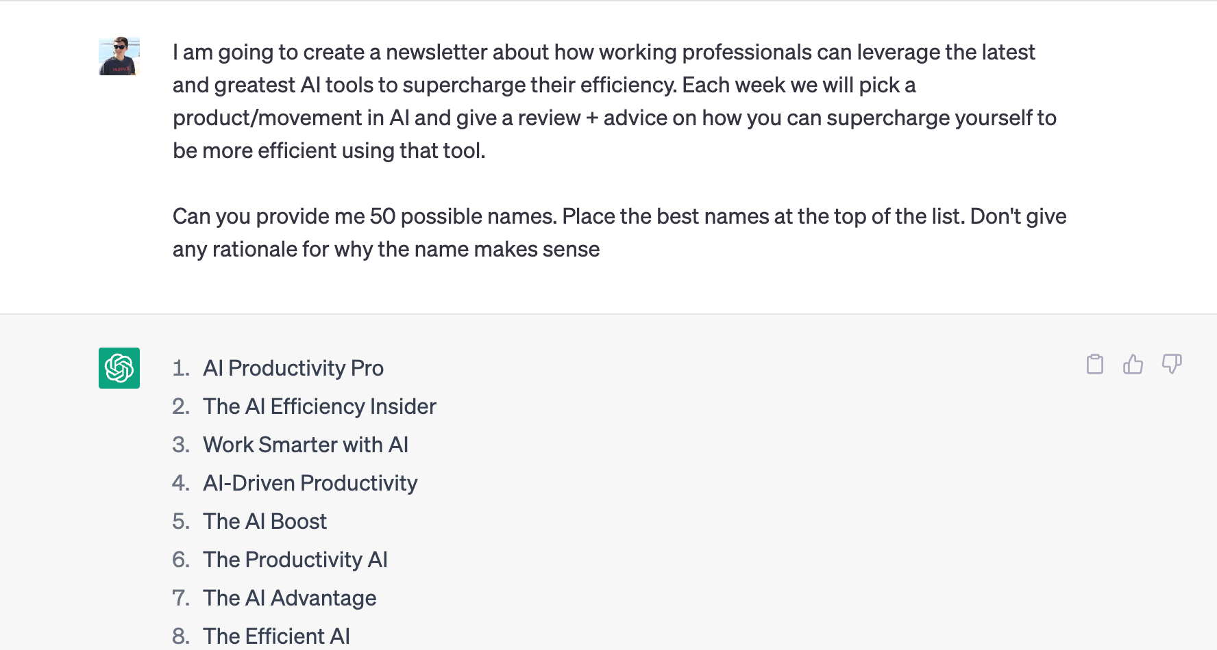 Using chatGPT to Name this Substack - by Krager