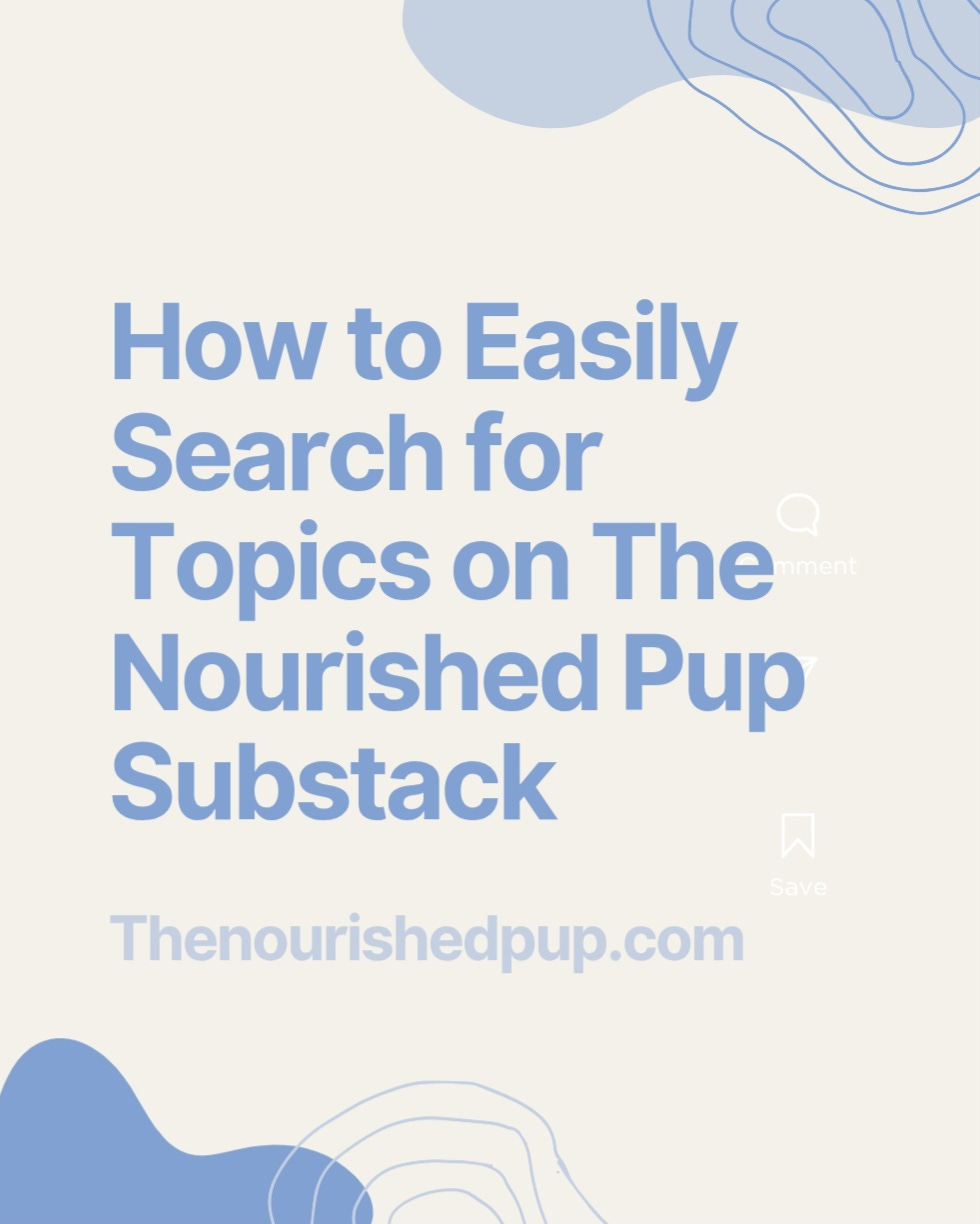 How to Easily Search for Topics on The Nourished Pup Substack