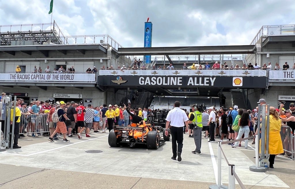 Aaron Nesmith treated to two-seater ride at the Indianapolis Motor Speedway