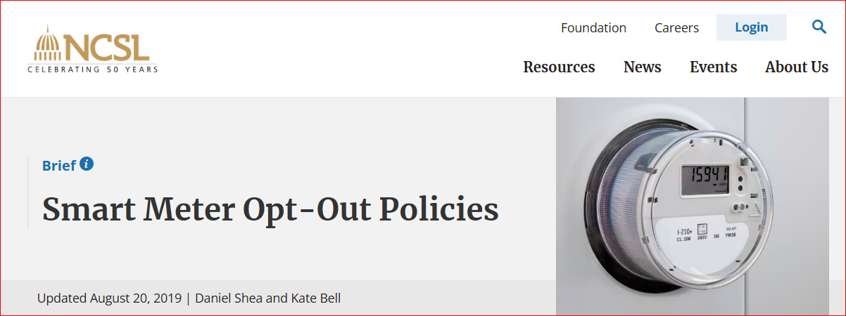 State Legislature Smart Meter Opt Out Efforts (U.S.)