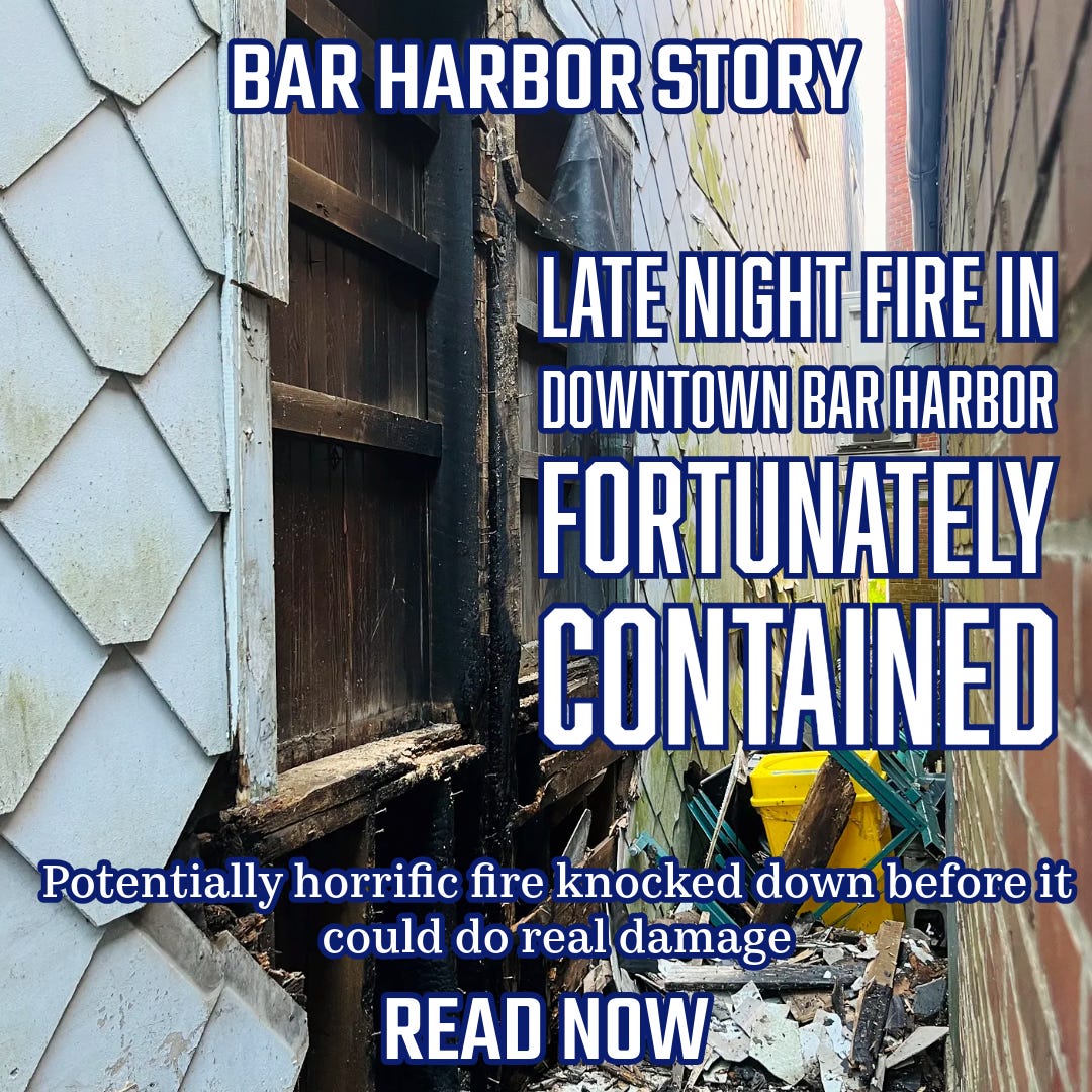 Late Night Fire in Downtown Bar Harbor Fortunately Contained