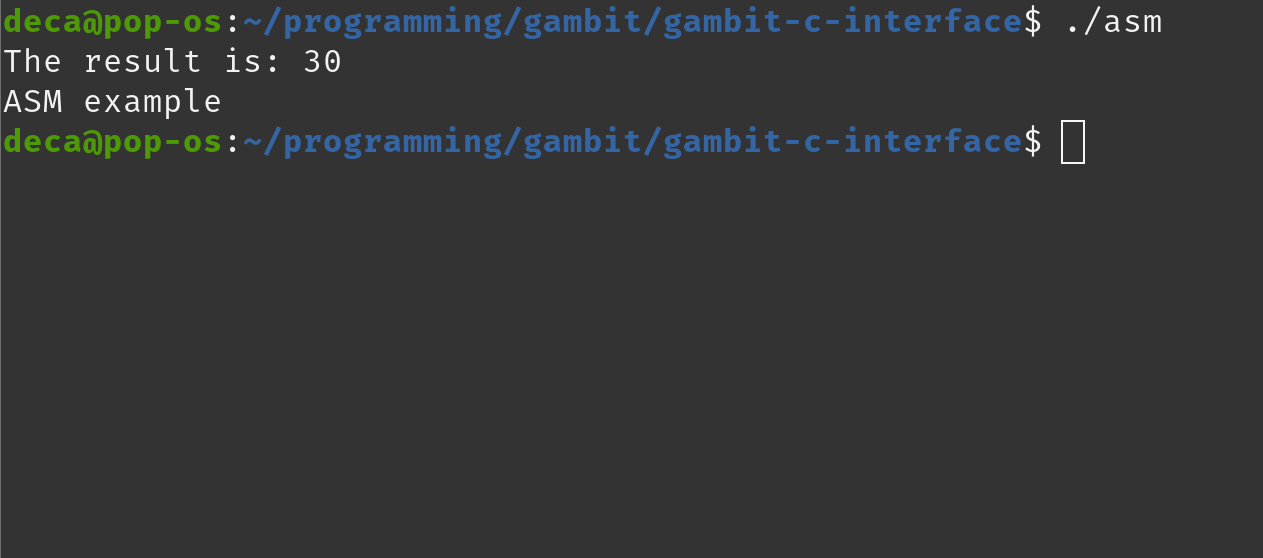Gambit-C: Embedding C code directly in Scheme