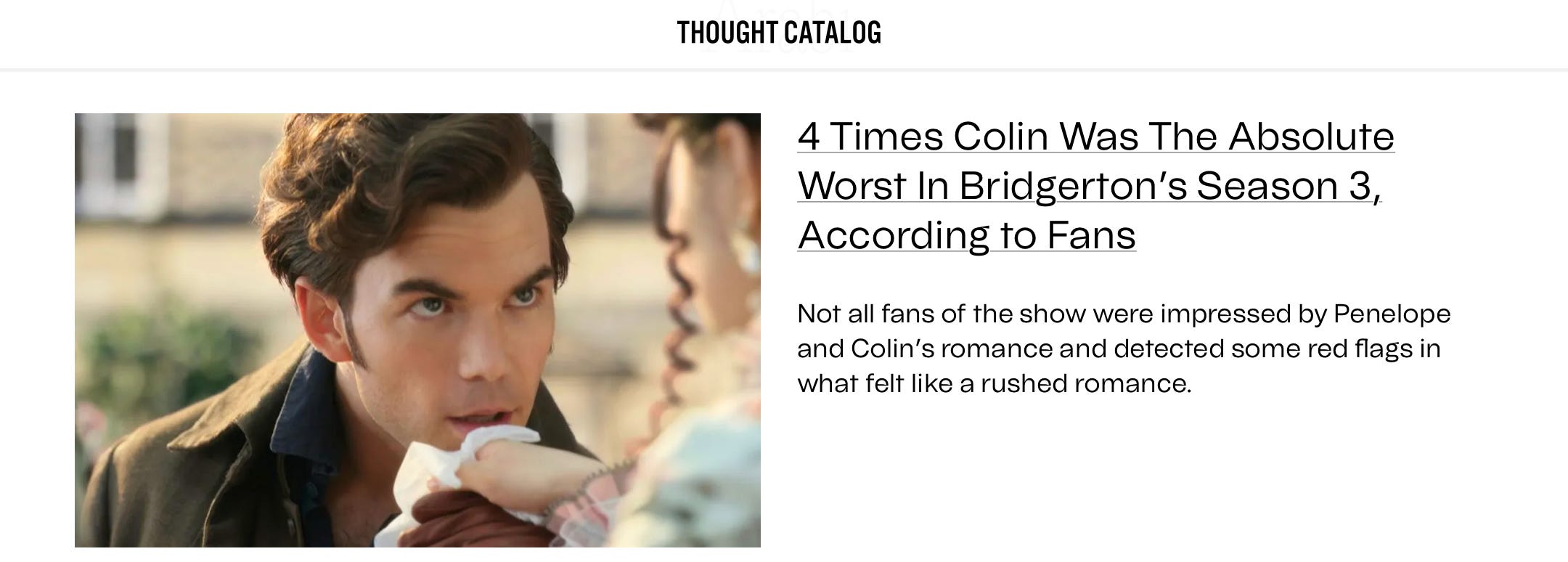 Colin from Bridgerton's Red Flags in Season 3