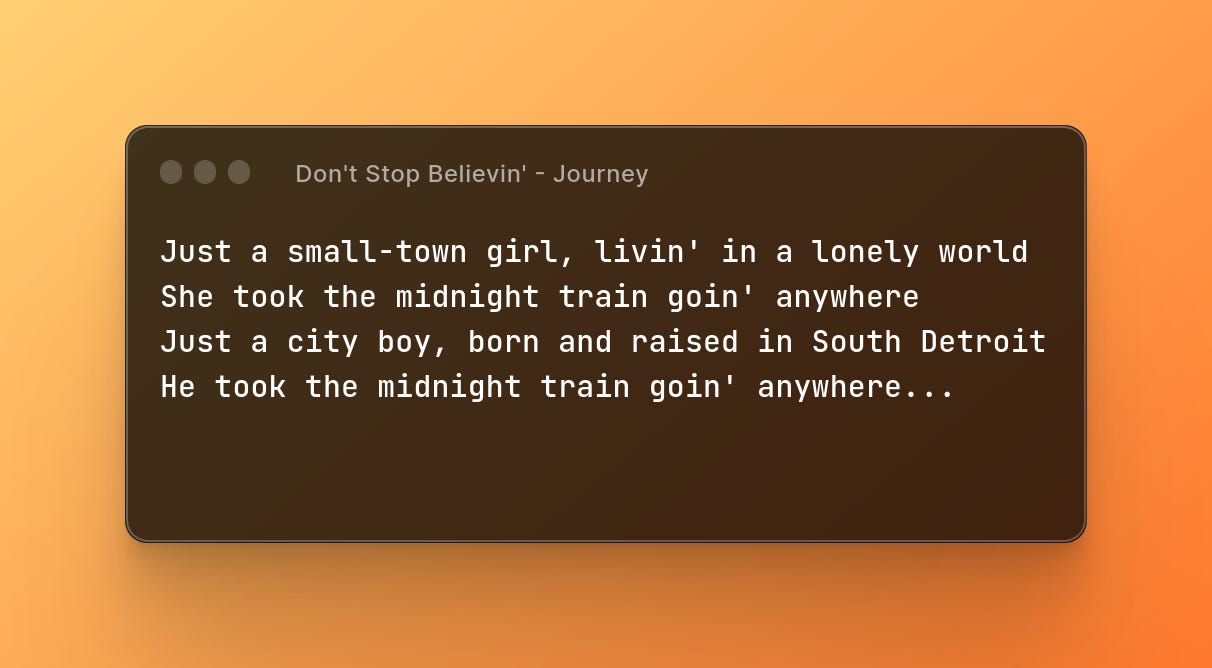 Lyrical Code Challenge: Don't Stop Believin' | Carolina Code Conference