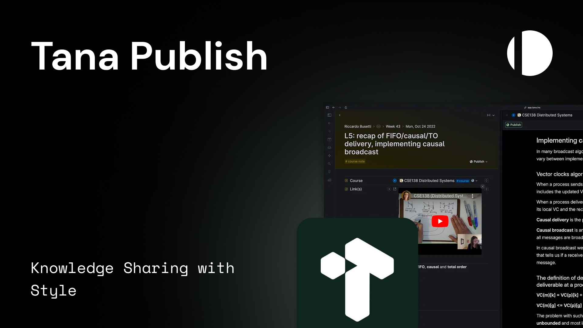 Tana Publish - Knowledge Sharing with Style