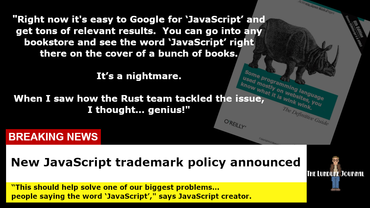 New JavaScript trademark policy announced