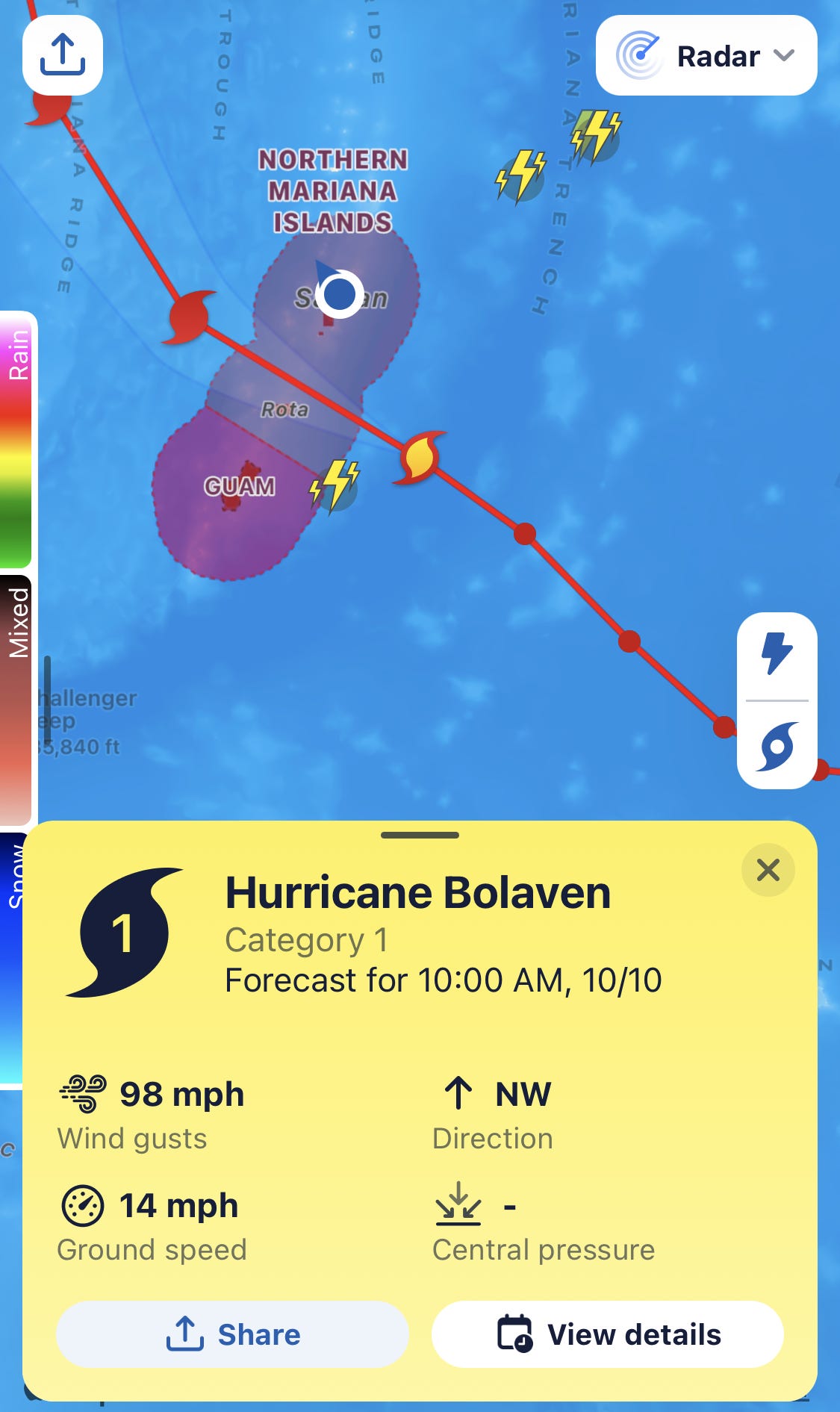 Typhoon Bolaven and Japan in Saipan - by Jim Bob Kingman