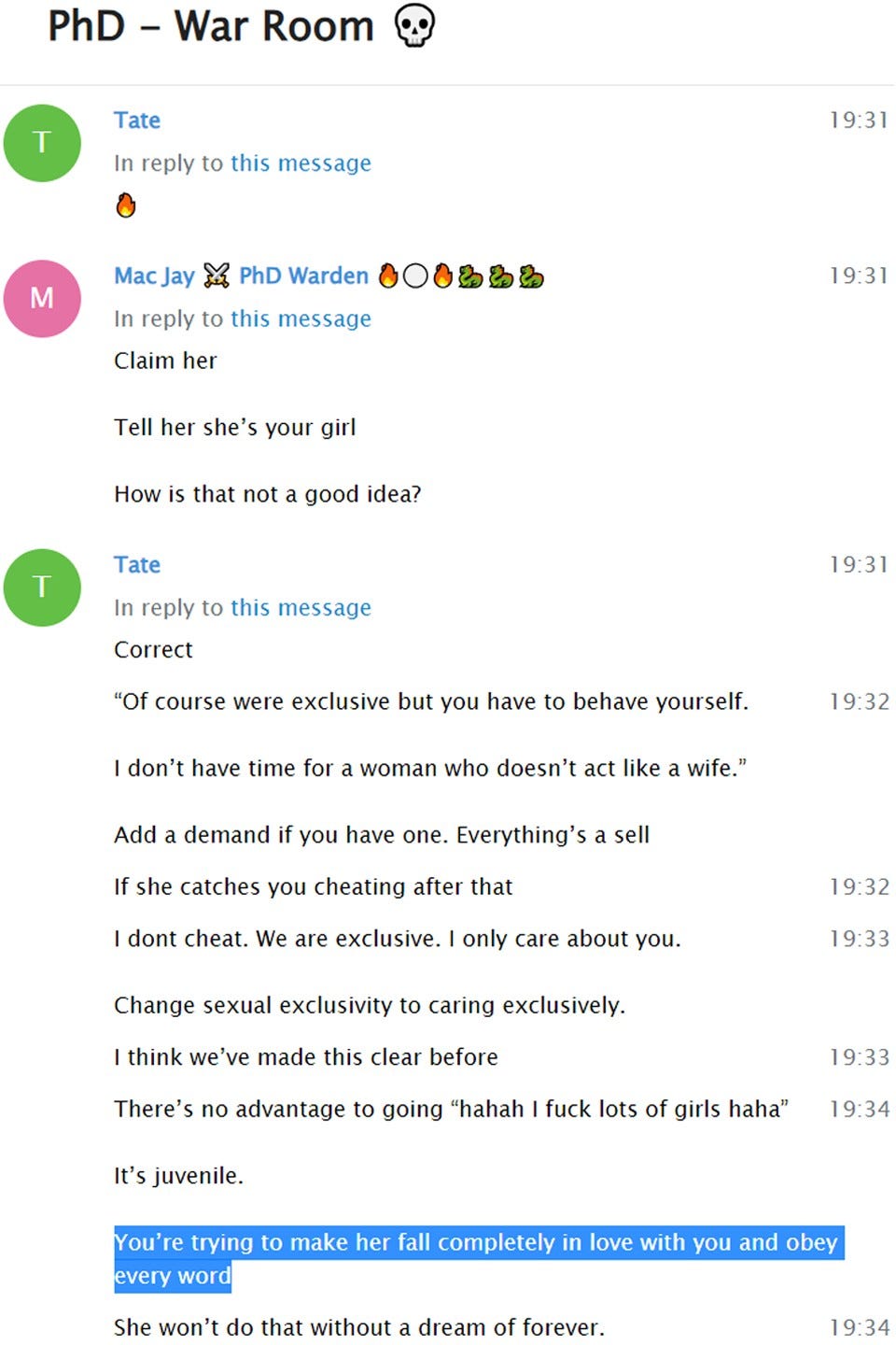 (MORE!) leaked chat logs reveal Andrew Tate's human trafficking operation
