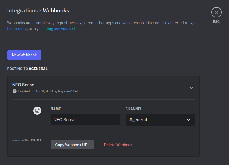 Use Discord as your NEO Sense notification channel