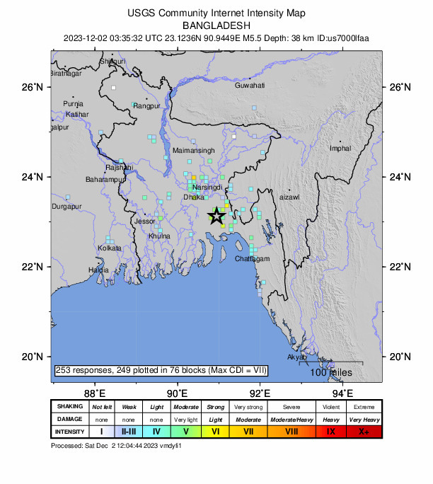M5.5 earthquake felt across Bangladesh