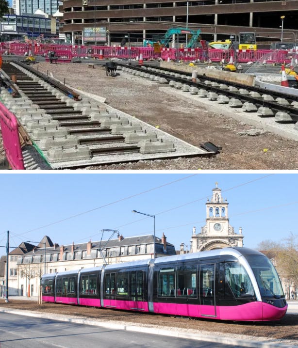 How long does it take to build a mile of tramway?