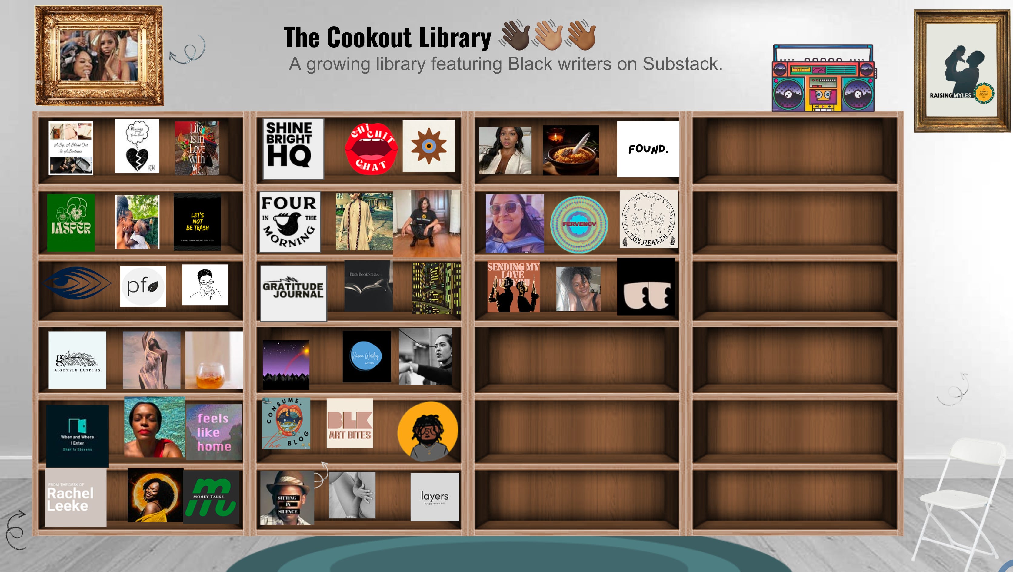 The Cookout Library 👋🏿👋🏽👋🏾 - by Marc Typo