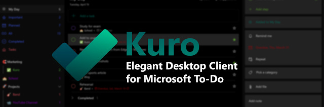 Kuro: Aplicación de gestión de tareas de Microsoft To-Do para Linux