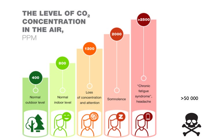 The Key to Human Intelligence: a Low CO2 Concentration?
