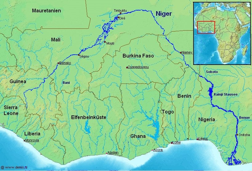 Benue River Africa Map