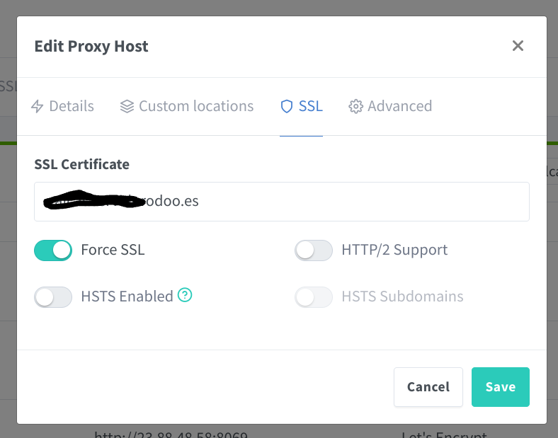 Nginx Proxy Manager en una instalación de odoo.