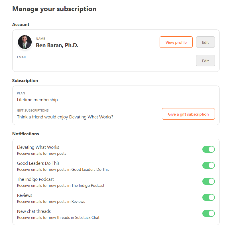 Managing Your Subscription - by Ben Baran and Chris Everett
