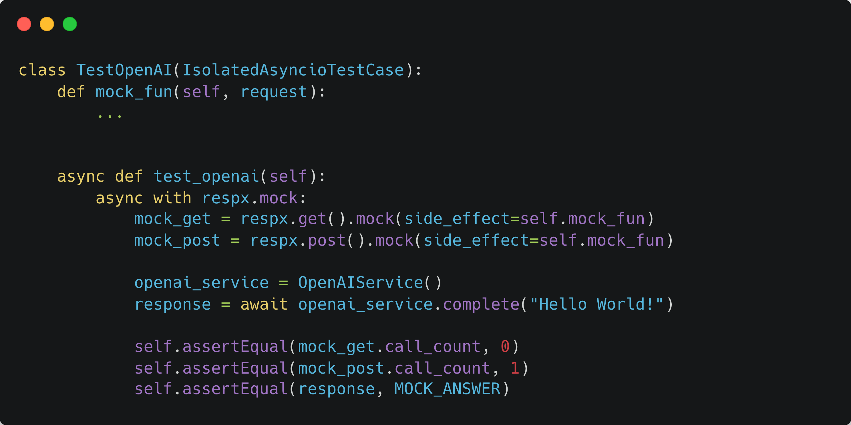 Mocking OpenAI - Unit testing in the age of LLMs (Part One)