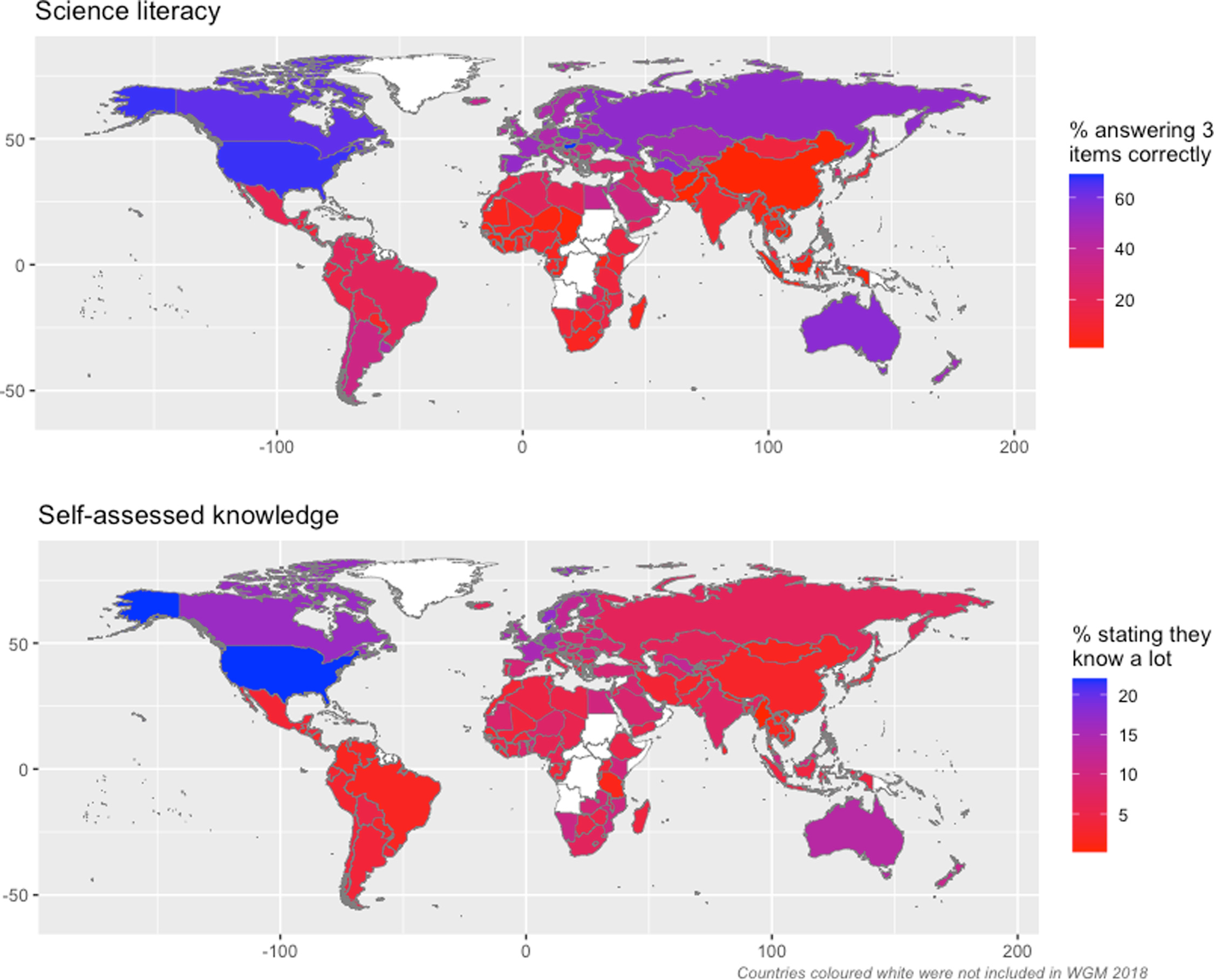 A new dataset of science knowledge by country