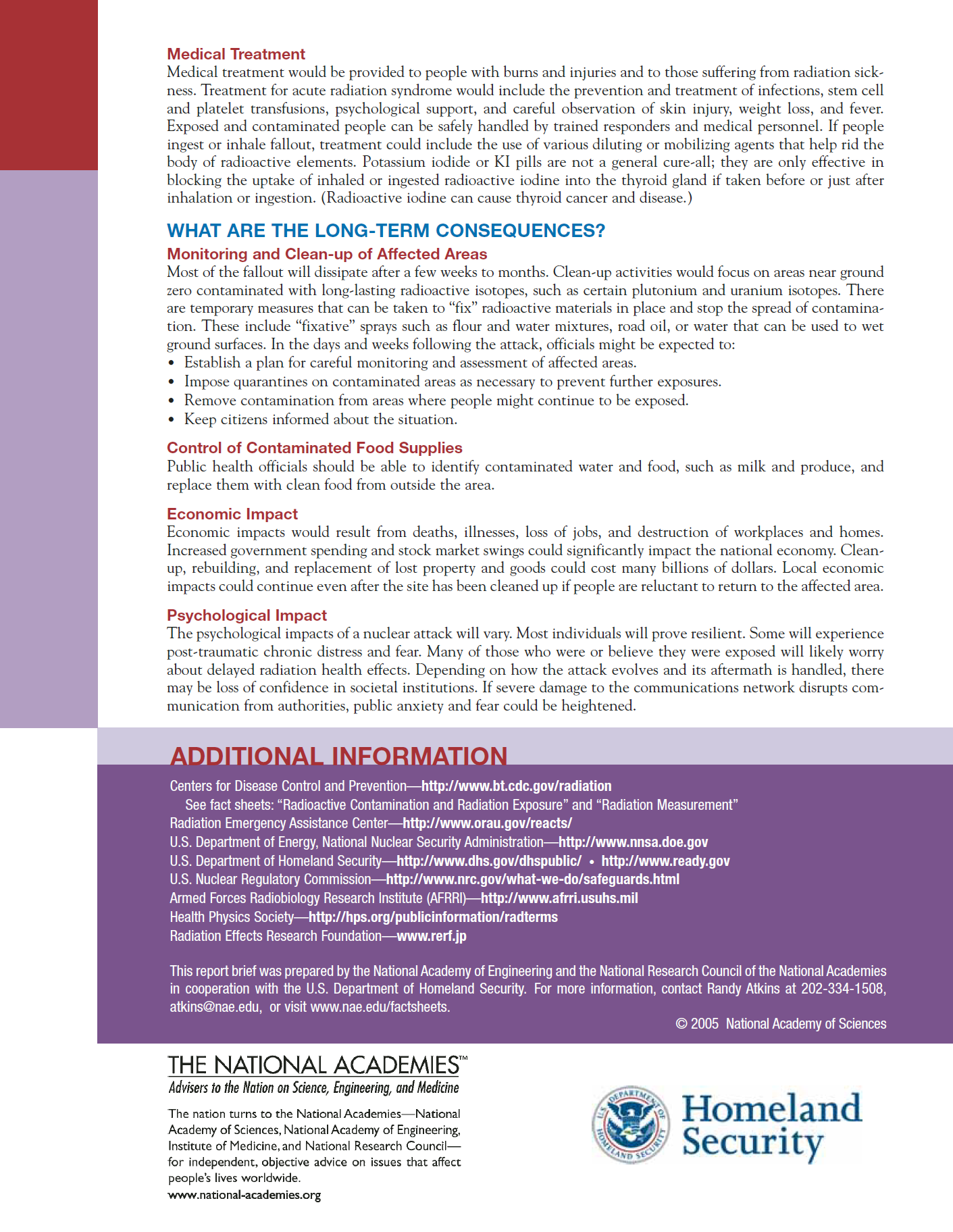 DHS Nuclear Attack Fact Sheet - by Defcon Level