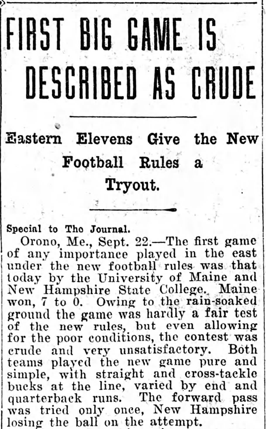 The First Forward Pass Revisited - Football Archaeology