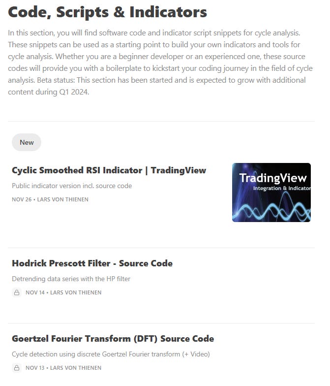 Code snippets for cycle analysis - by Lars von Thienen