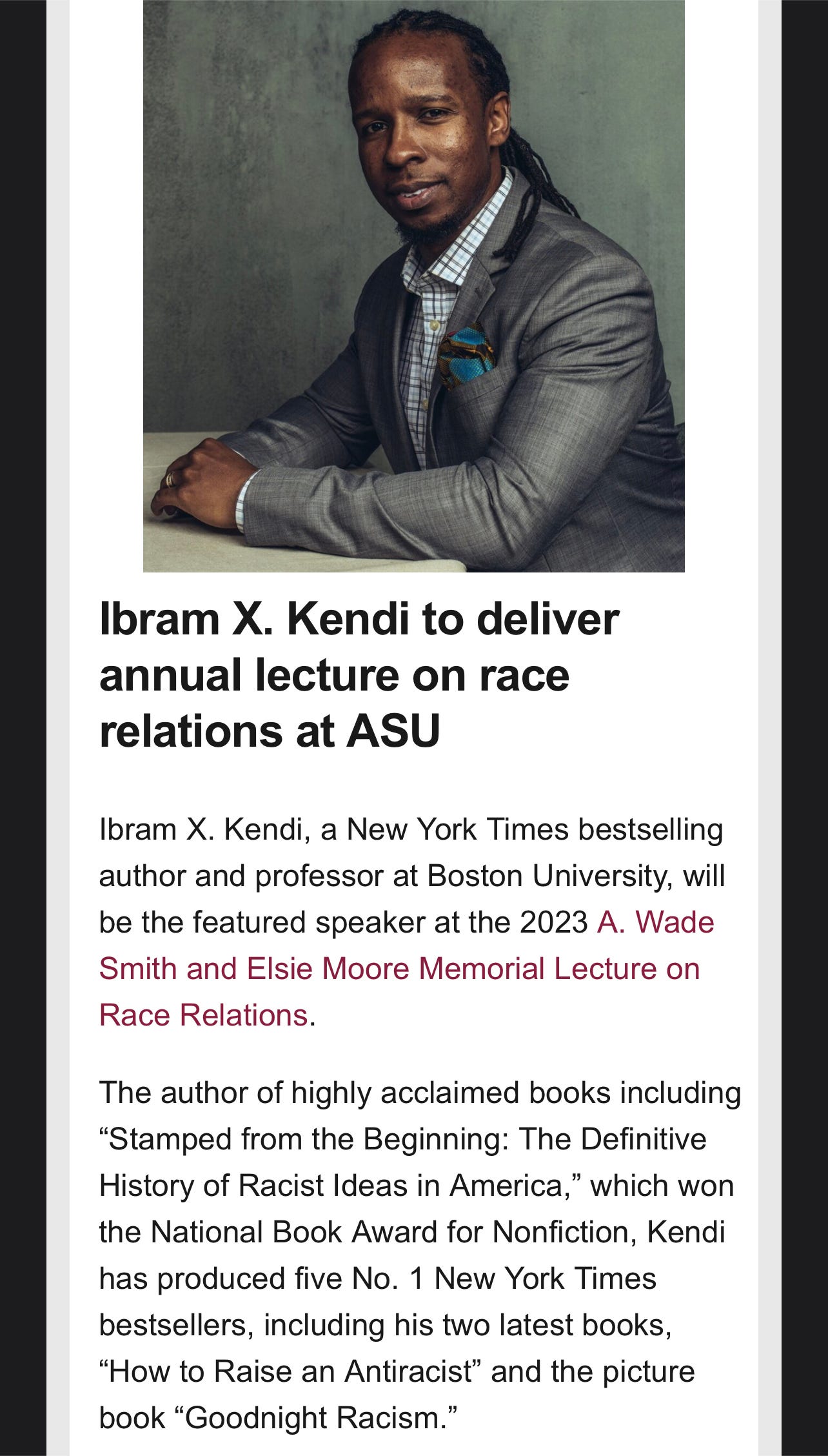 Ibram X. Kendi at ASU on race relations