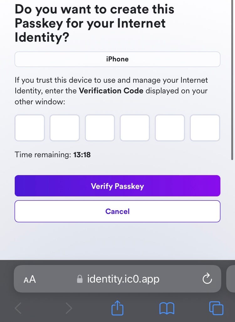 How to log into your internet identity on ICP after logging off for a long time