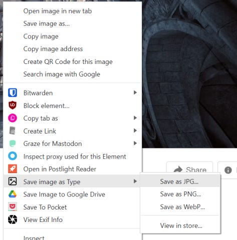Save pictures using Chrome in the format you want with the Save image ...