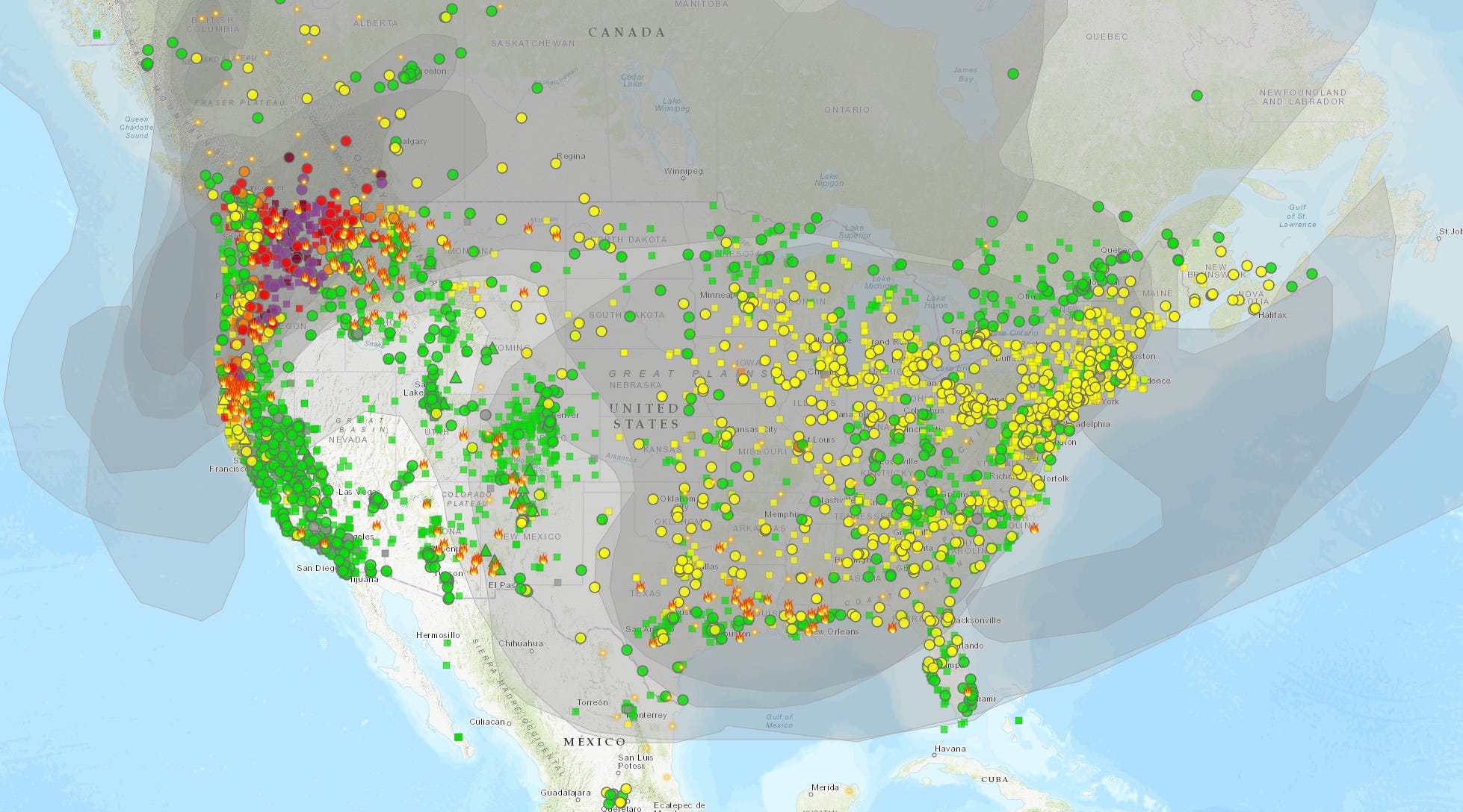 Global Wildfire Locations For Last 24 Hours - August 21st, 2023