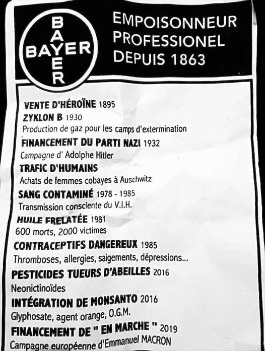 BAYER, empoisonneur professionnel ! - by Brigitte Bouzonnie