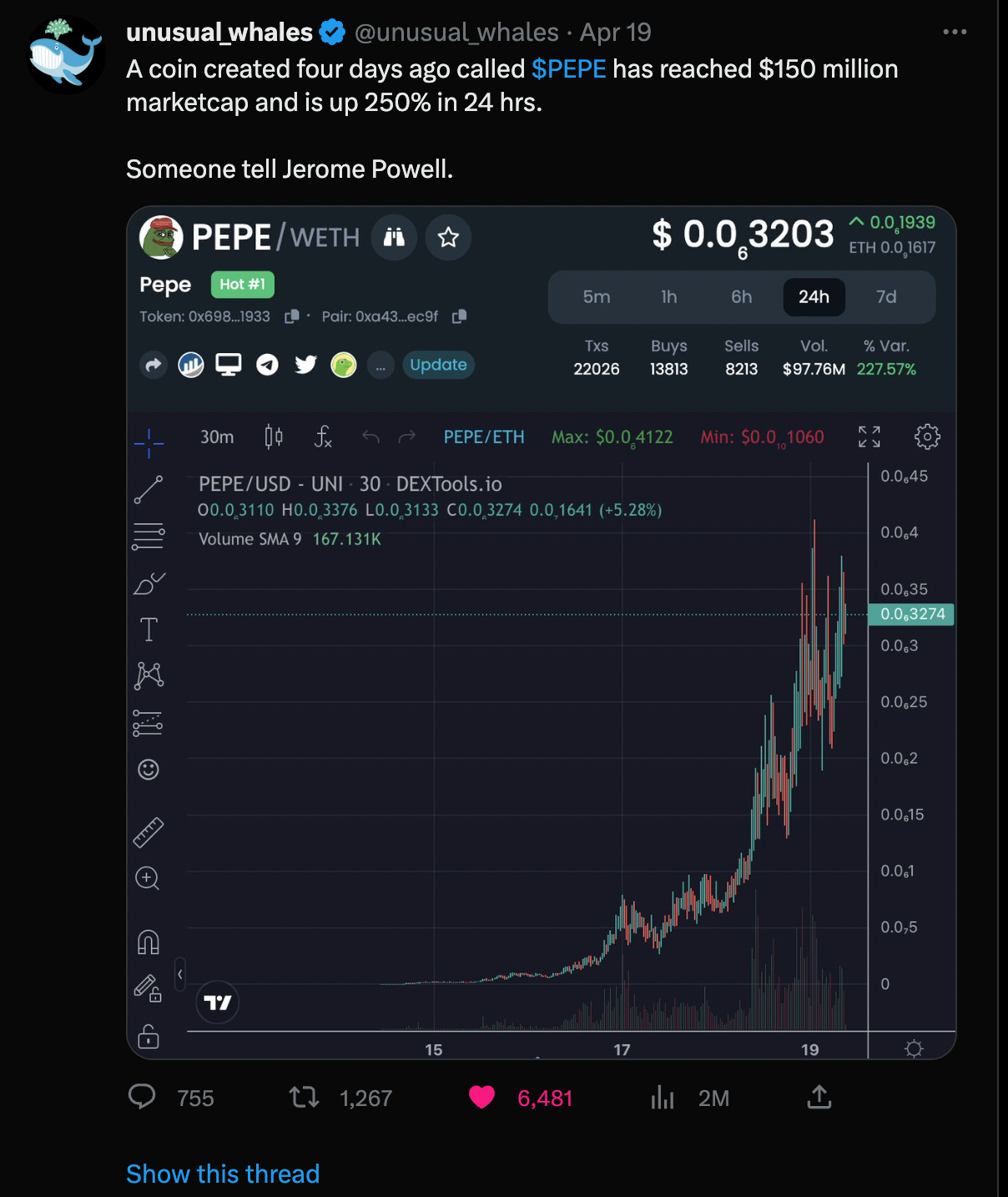 Paper 66: $PEPE: Generational Wealth in One Week