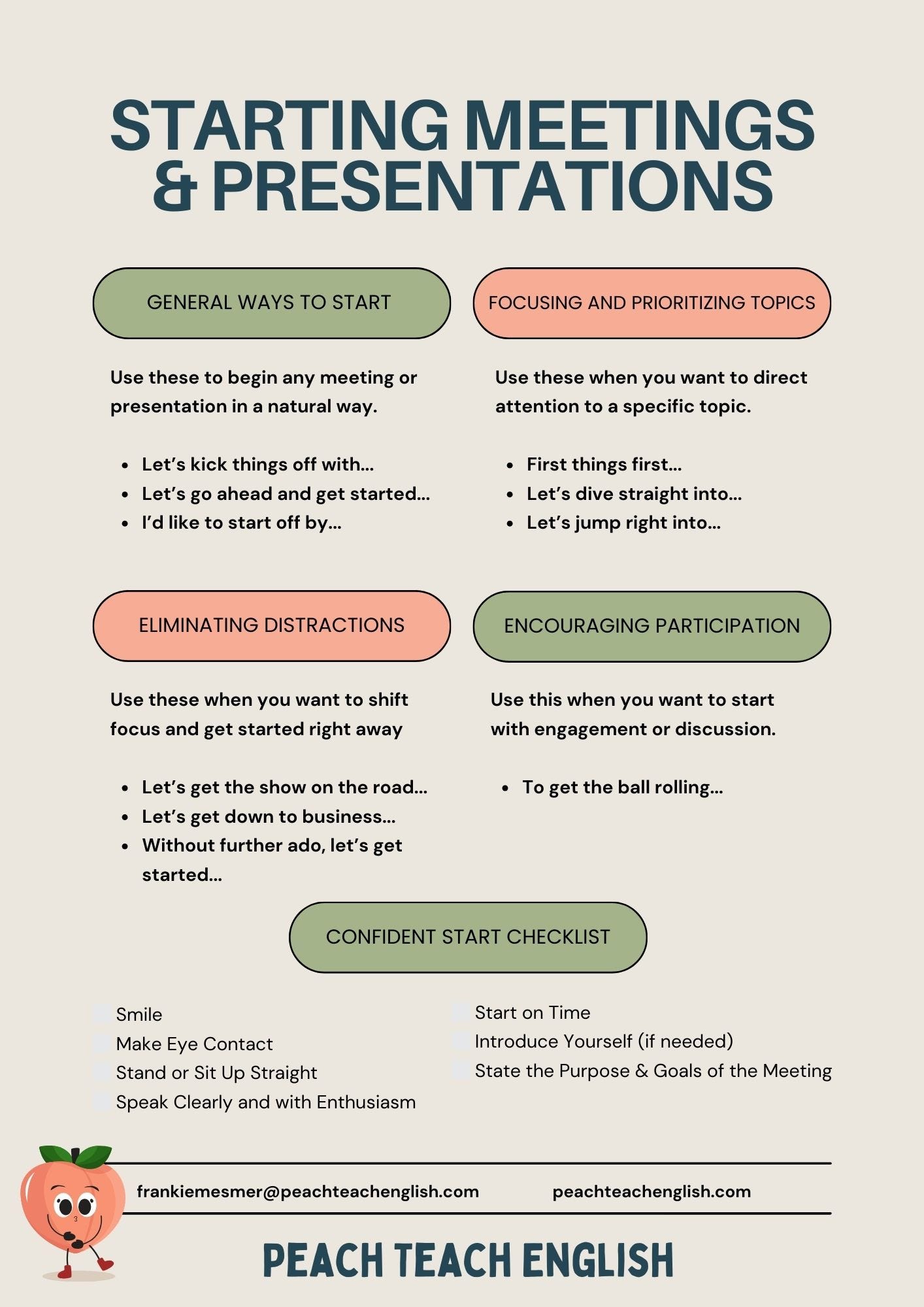 Lesson 2: Tips for Starting Your Presentations & Meetings