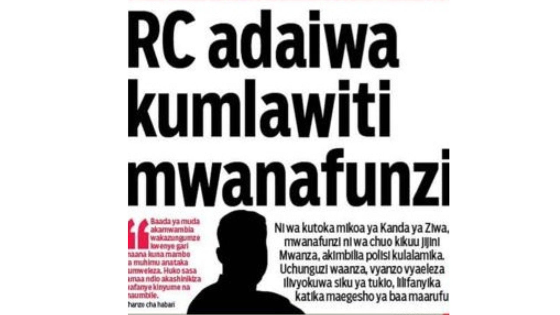 Vetting fyongo: laiti vetting ingefanyika vema, RC mlawiti mzoefu asingeteuliwa kuwa DC katika ...