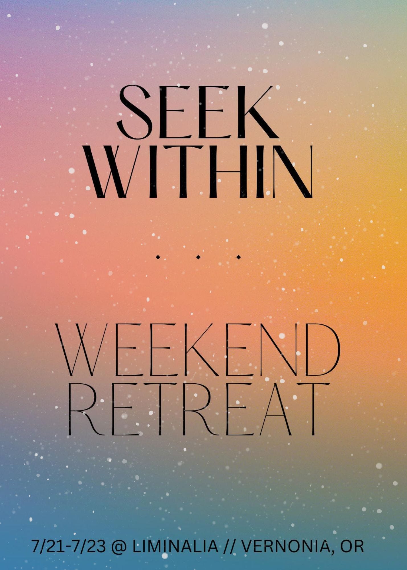 seek within retreat! - by Allie - SEEK WITHIN