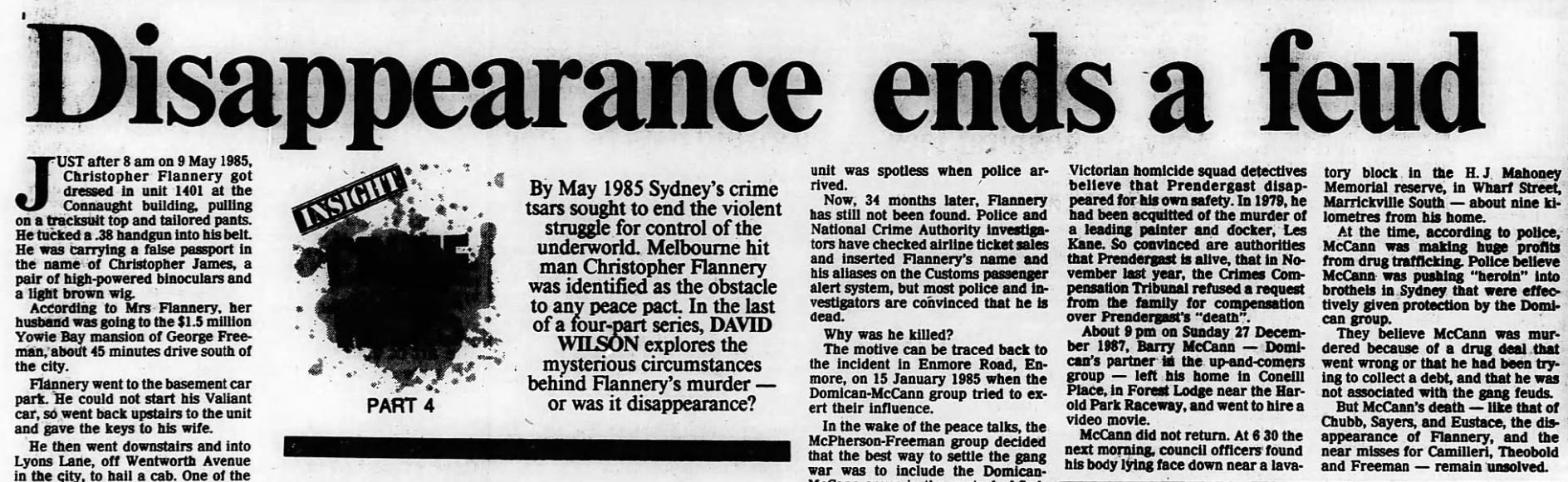 The Baffling Disappearance of Australian Hitman Chris Flannery: aka "Mr Rent-a-Kill"