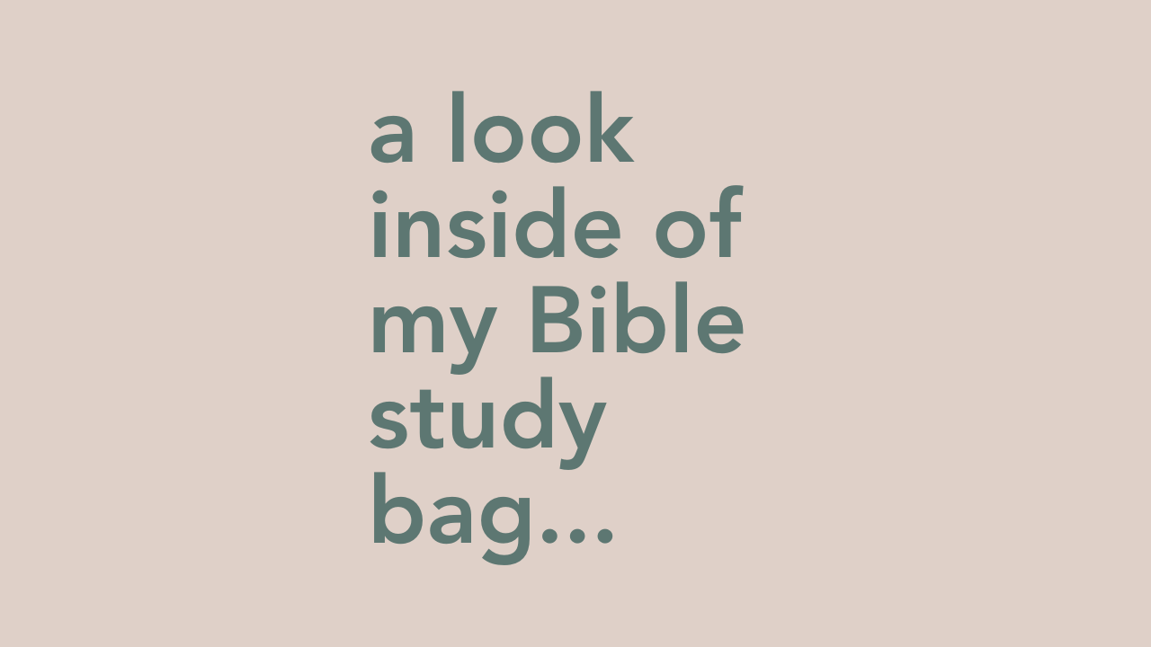 What's In my Bible Study bag - by Shunta Grant