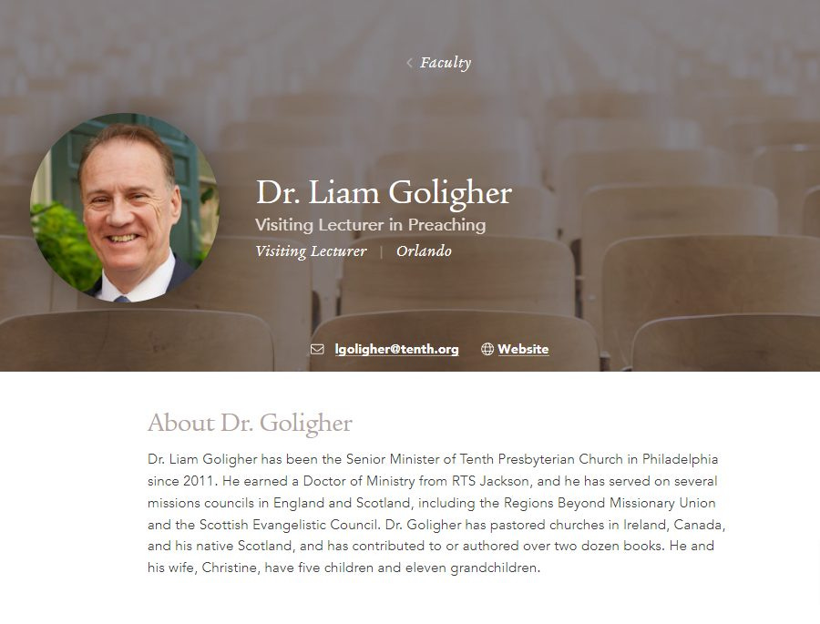 Liam Goligher Reportedly Resigns from Tenth Presbyterian Church Amid ...