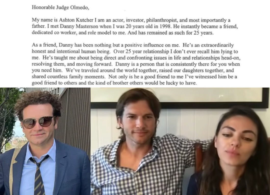 Ashton Kutcher, Mila Kunis wrote letters for Danny Masterson