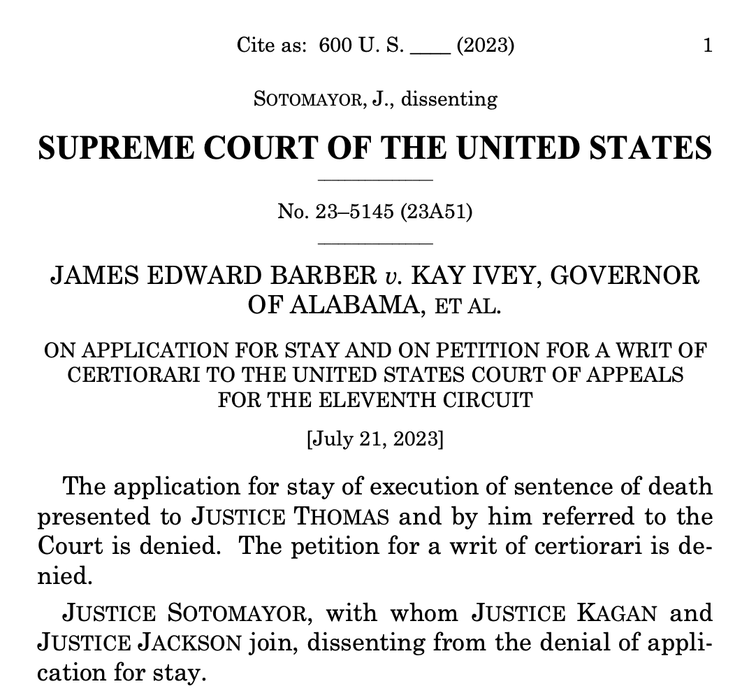 SCOTUS allows Alabama execution to proceed