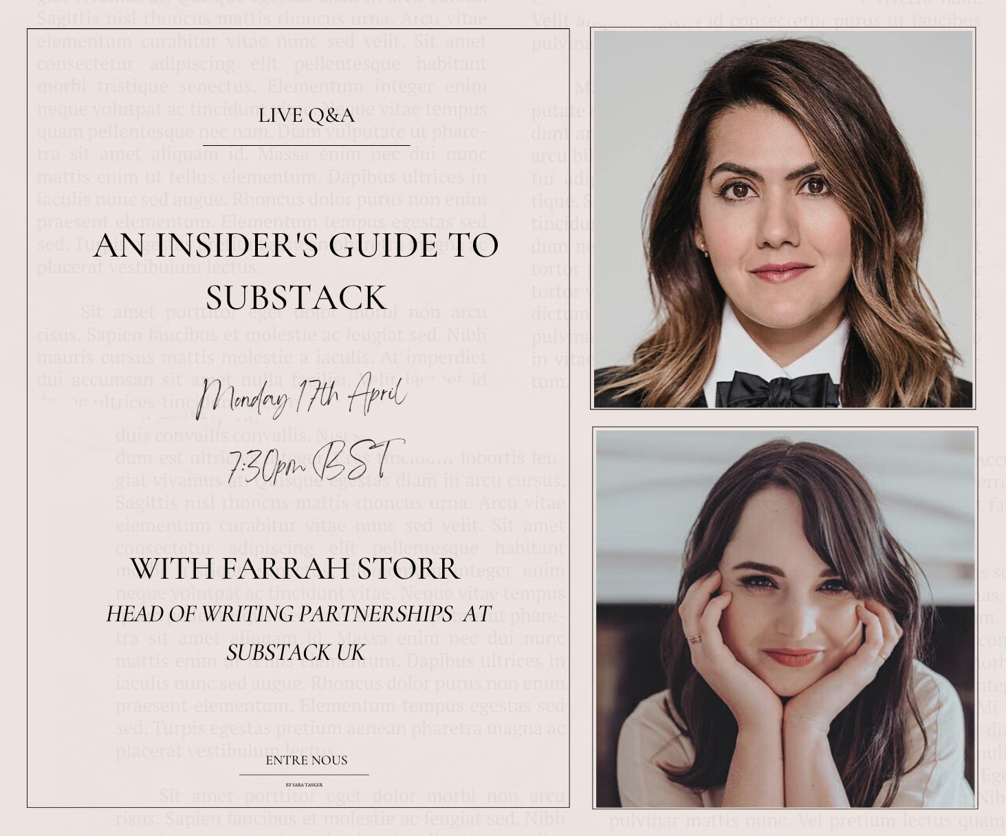 Live Q&A with Farrah Storr (Head of Writer Partnerships at Substack UK)
