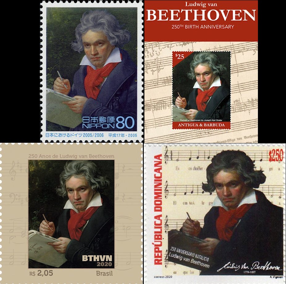 Beethoven On Stamps - by Ted Tyszka - Ted Talks Stamps