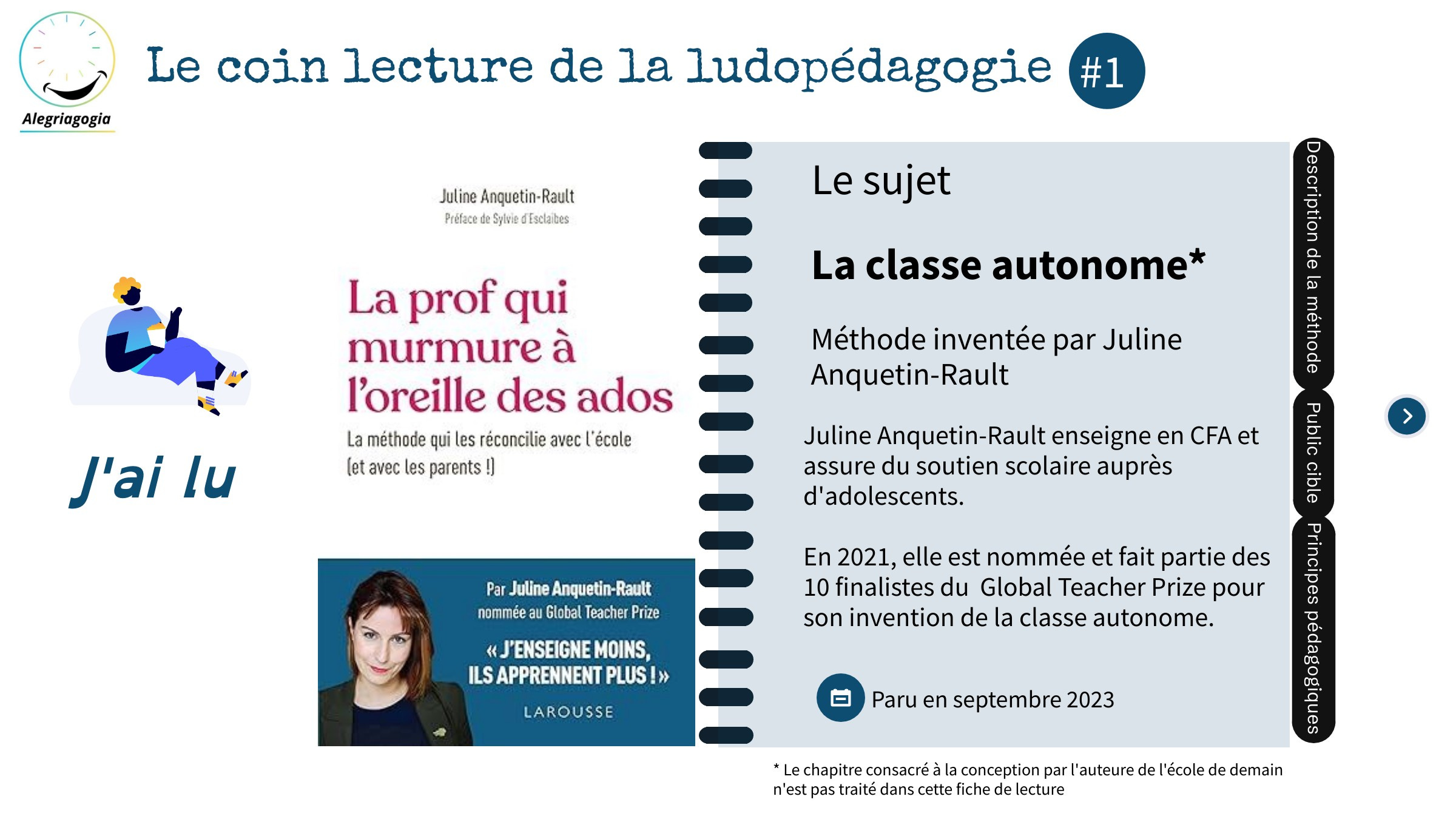 La classe autonome de Juline Anquetin-Rault : une fiche de lecture ...