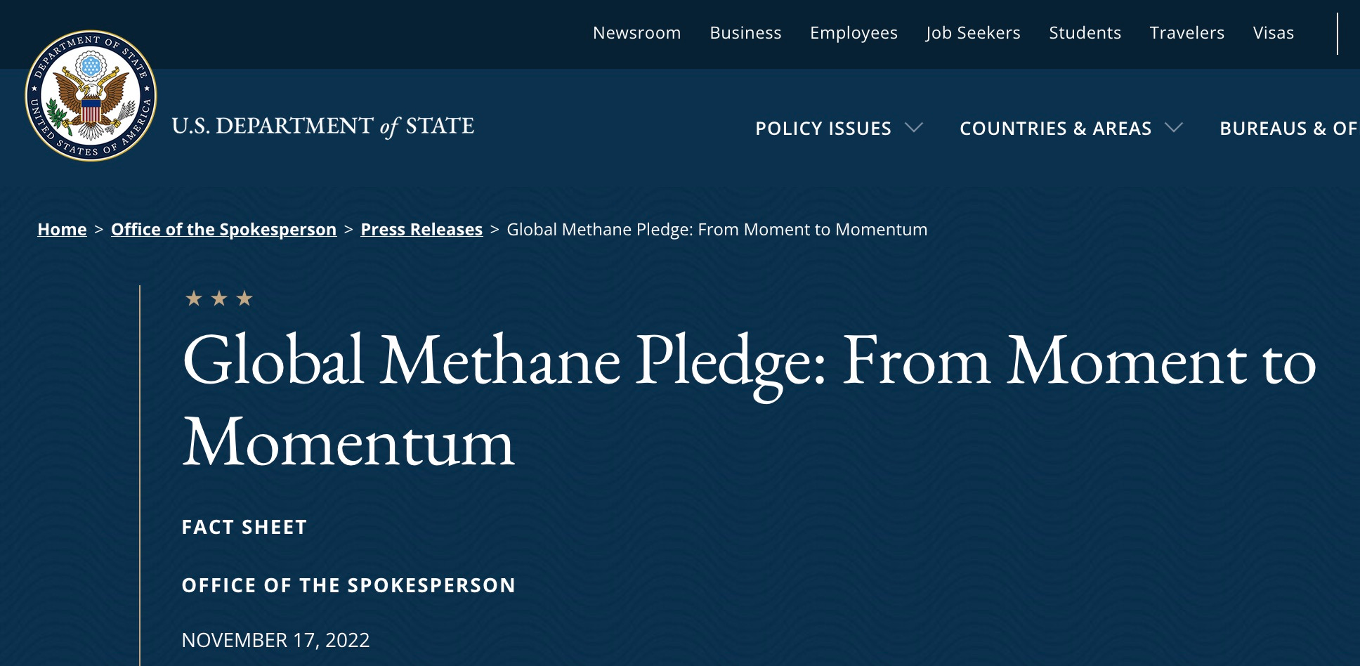 150 countries have taken the global methane pledge.