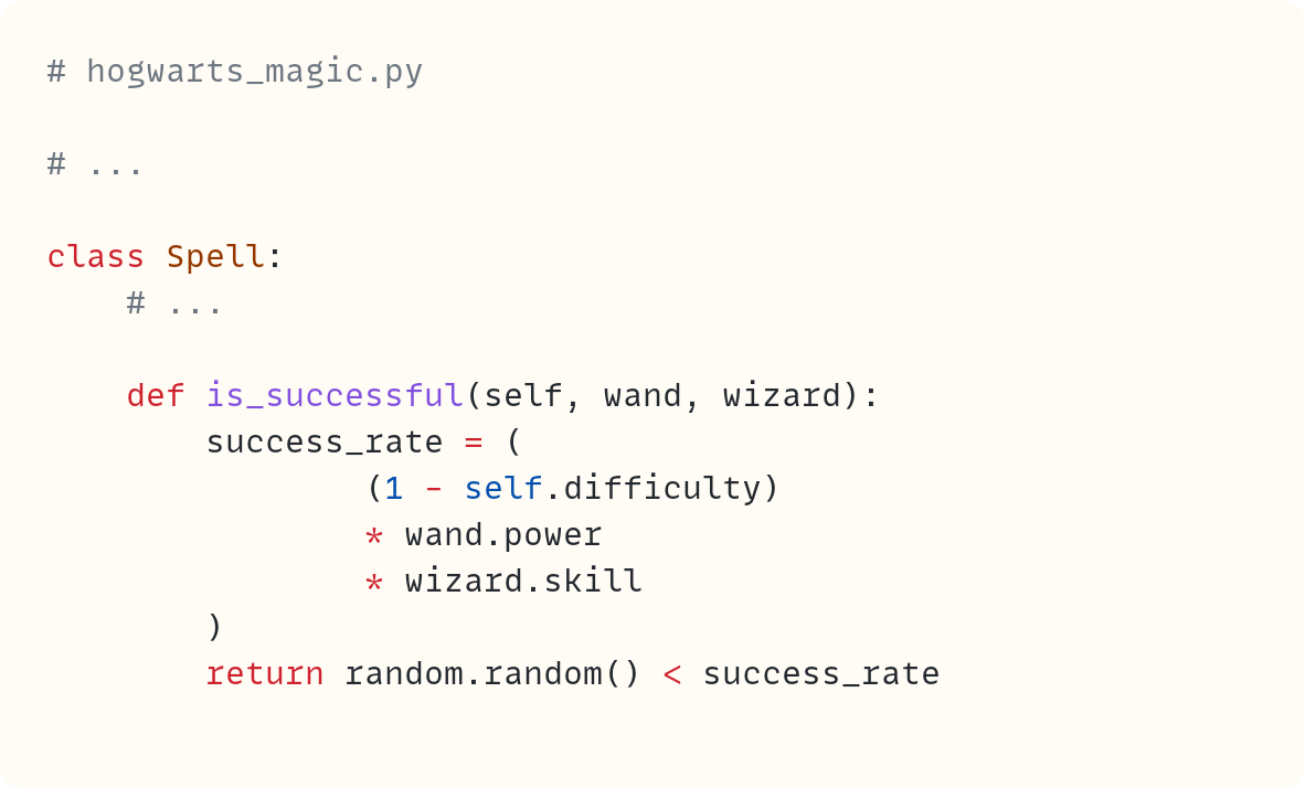 Casting A Spell • More Interaction Between Classes