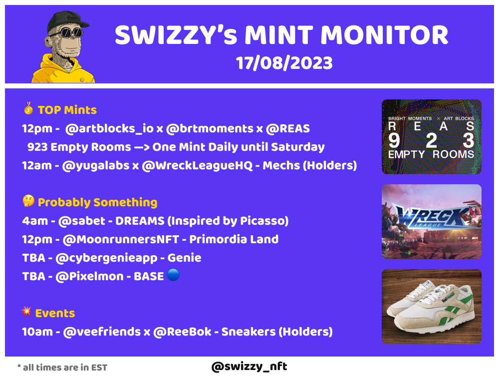 Your Daily MINT MONITOR!🌱 - Swizzy’s Alpha 🌿